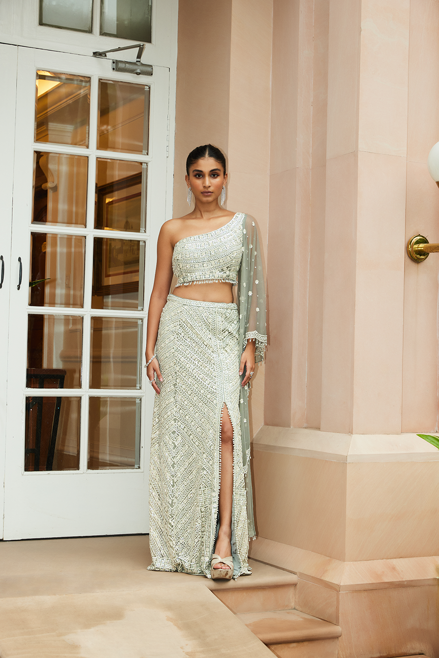 GREY NET AND BLOUSE SET – Nitika Gujral