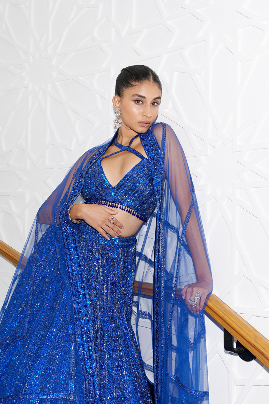 ELECTRIC BLUE NET LEHENGA CHOLI SET – Nitika Gujral