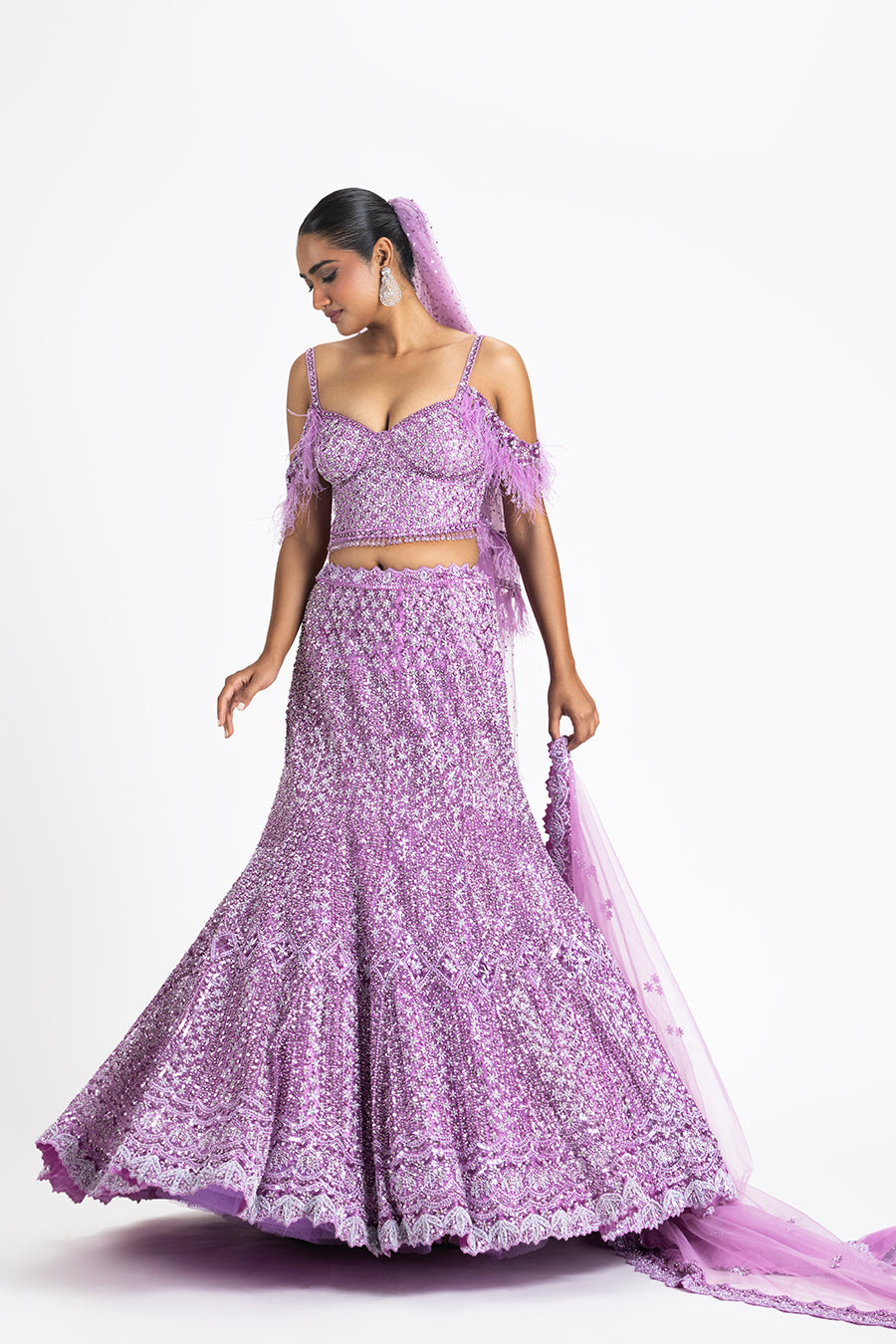 LAVENDER FISHTAIL LEHENGA SET – Nitika Gujral