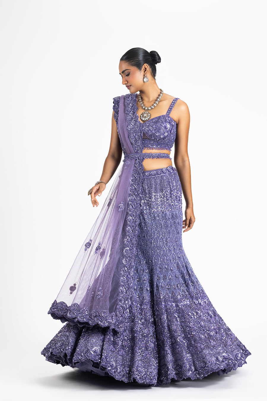 LILAC FISHTAIL LEHENGA SET – Nitika Gujral